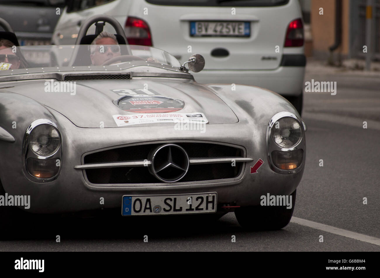 MERCEDES old racing car in rally Mille Miglia 201 4 the famous italian ...