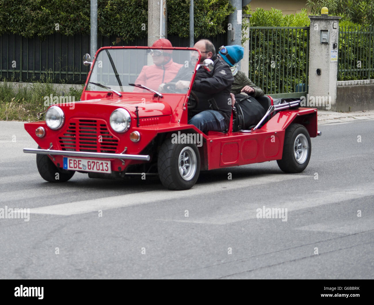 Mini moke red Stock Photo - Alamy