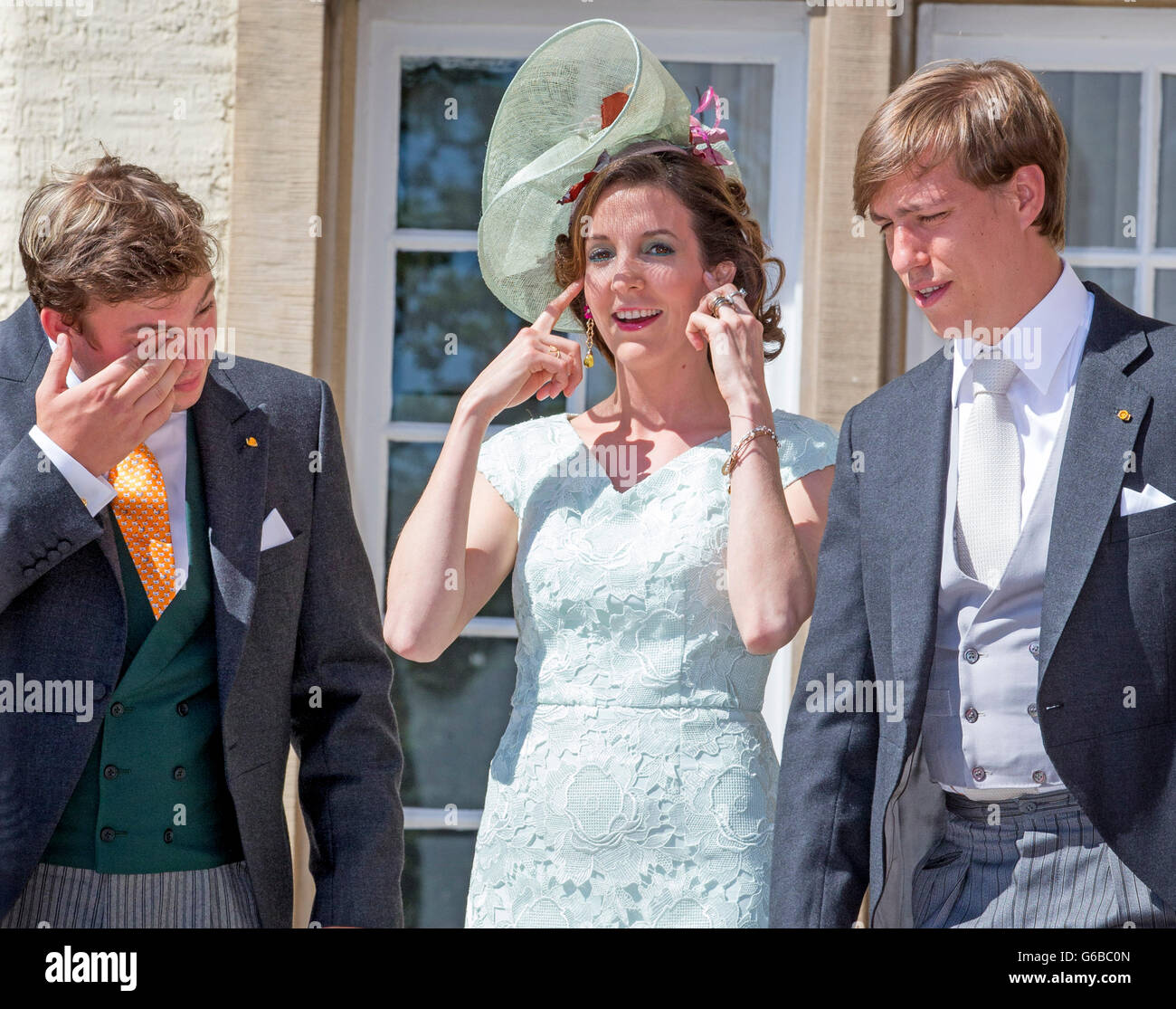 Prince Sebastien, Prince Louis and Princess Tessy of Luxembourg attend ...