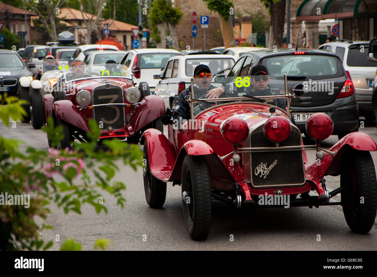 FANO, ITALY - MAY 16: Alfa Romeo 6C 1750 GS Zagato old racing car in ...