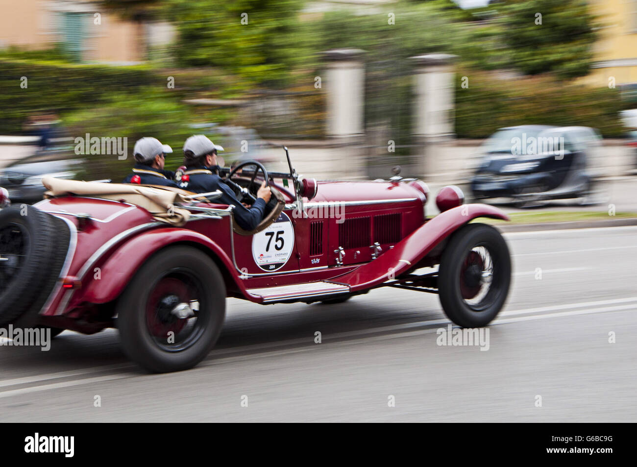 FANO, ITALY - MAY 16:Alfa Romeo 6C 1750 GS Zagato 1931 on an old racing ...