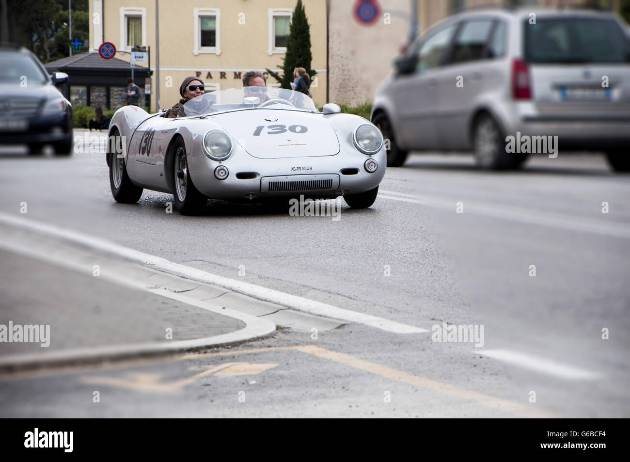 FANO, ITALY - MAY 16: porche rosterold racing car in rally Mille Miglia ...
