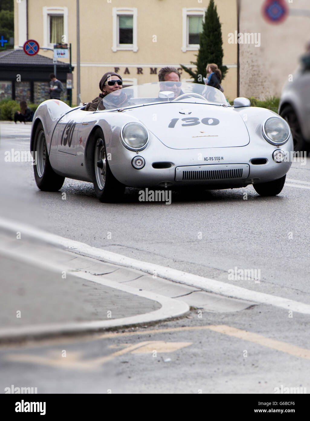 FANO, ITALY - MAY 16: porche rosterold racing car in rally Mille Miglia ...