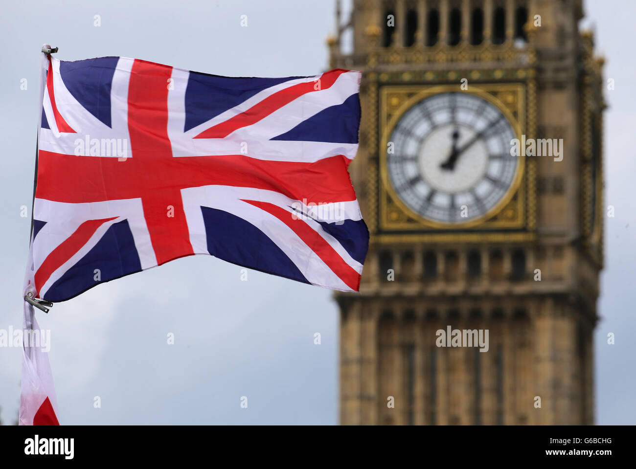 London, Britain. 24th June, 2016. A British national flag flies in ...