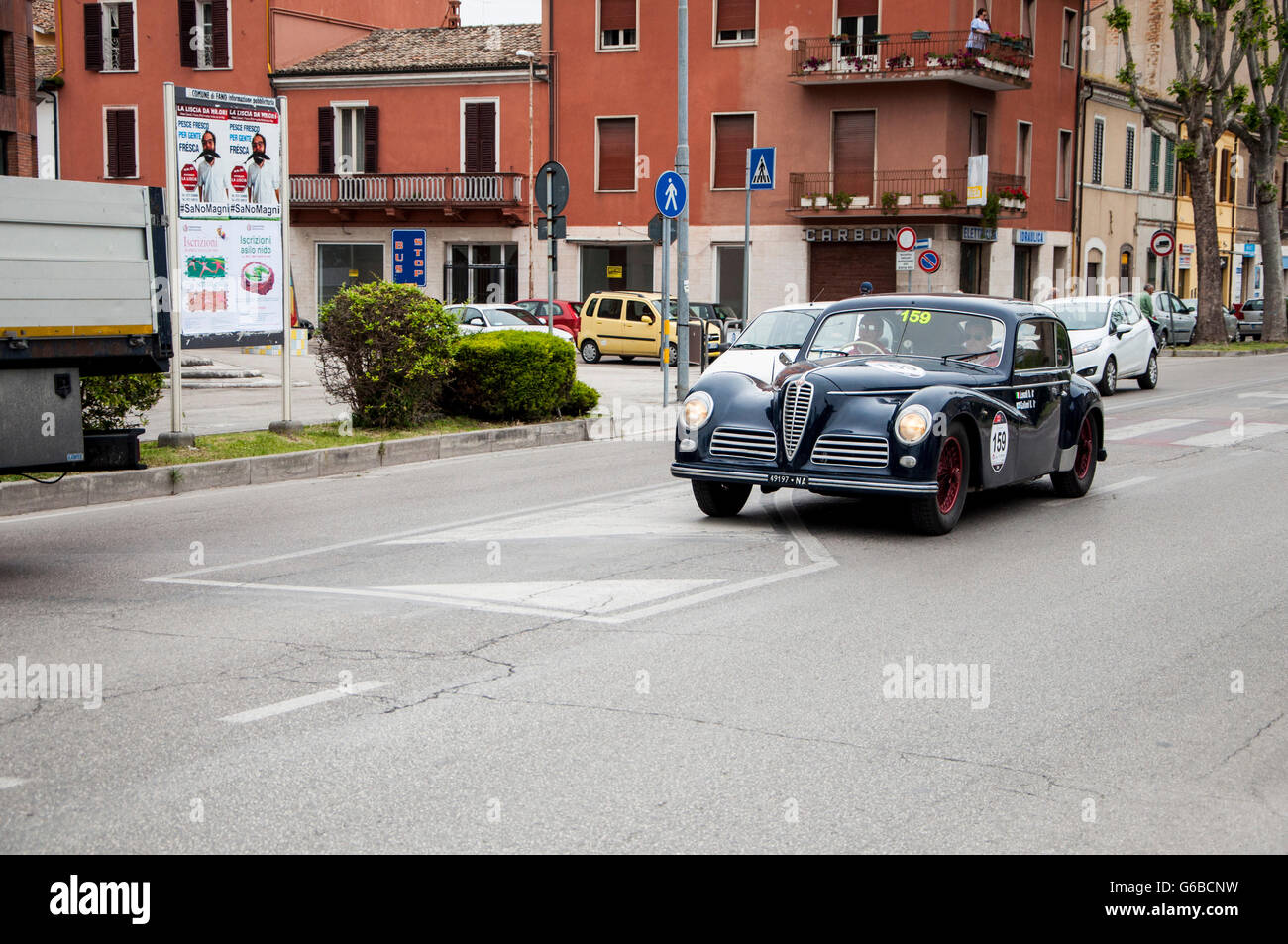 FANO, ITALY - MAY 16: Alfa Romeo 6C 2500 Freccia Oro old racing car in ...