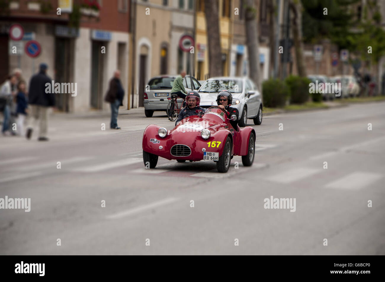 FANO, ITALY - MAY 16: FIAT 750 Sport 1948 old racing car in rally Mille ...