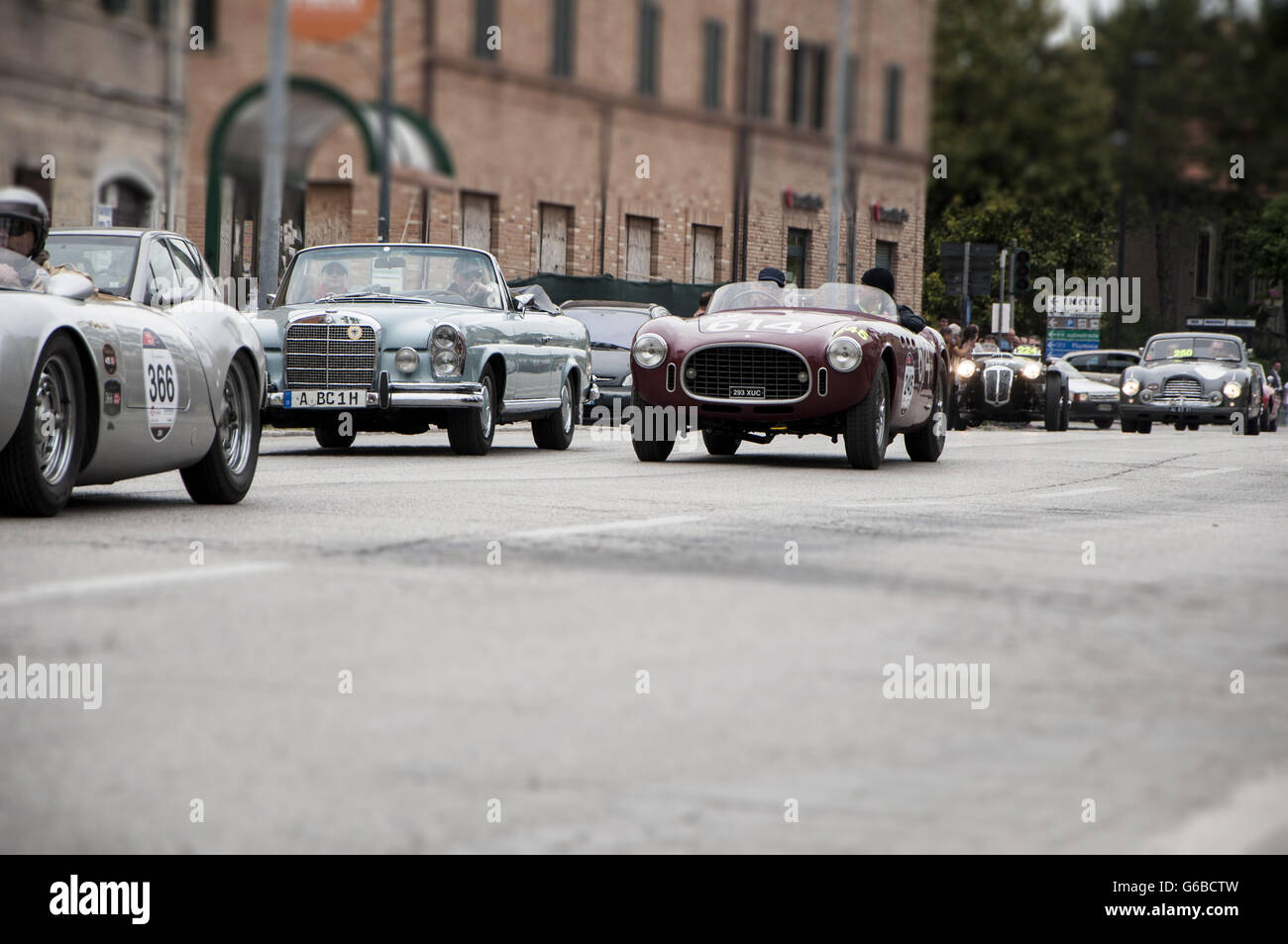 FANO, ITALY - MAY 16: Ferrari 340 America spider Vignale on an old ...