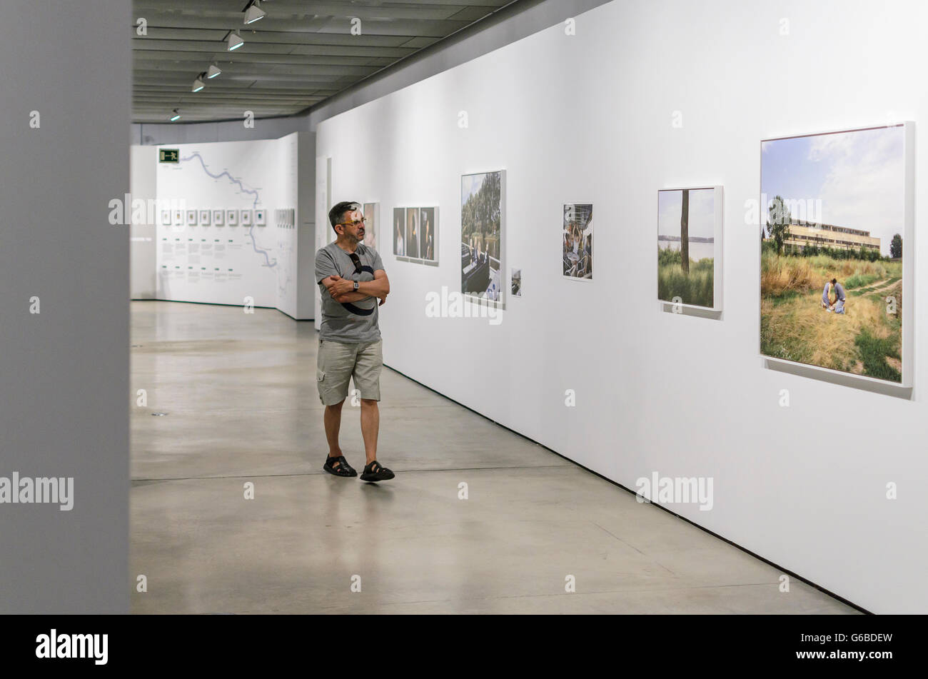 Madrid, Spain, 24 st June 2016. View of some pictures and a visitor during PhotoEspaña show of ...