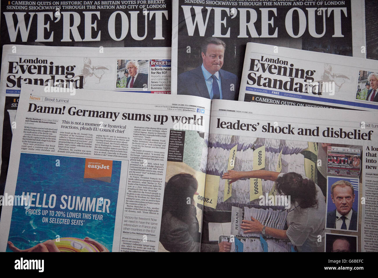 Evening Standard London Newspaper Headlines High Resolution Stock ...