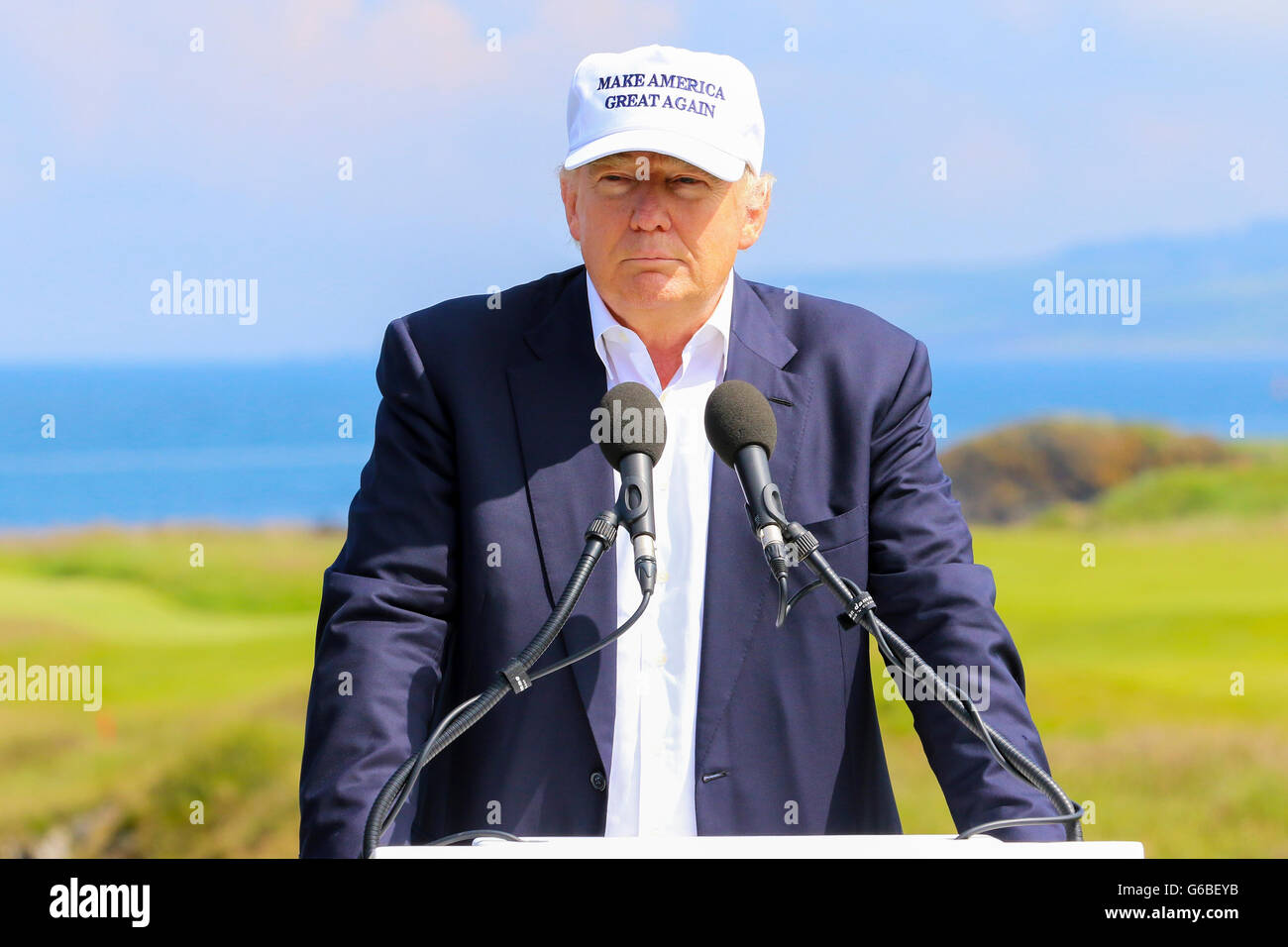 Donald Trump photographed at the opening of Ailsa Golf course, Trump ...
