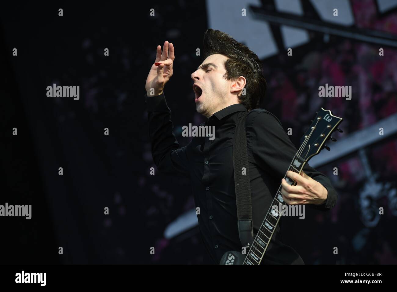 Lead guitarist and singer Justin Sane of the US-American punk band Anti ...