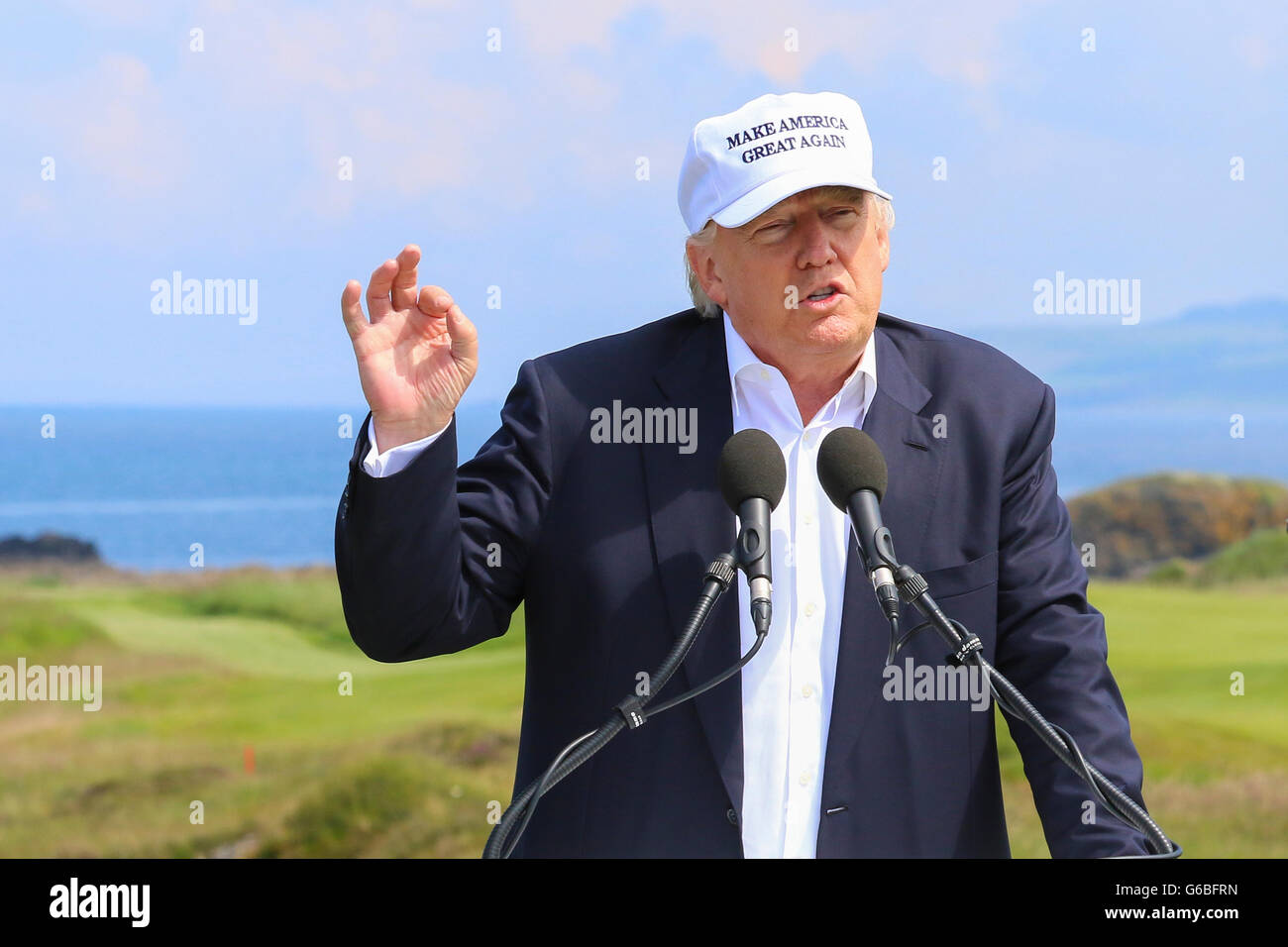 Donald Trump photographed at the opening of Ailsa Golf course, Trump ...