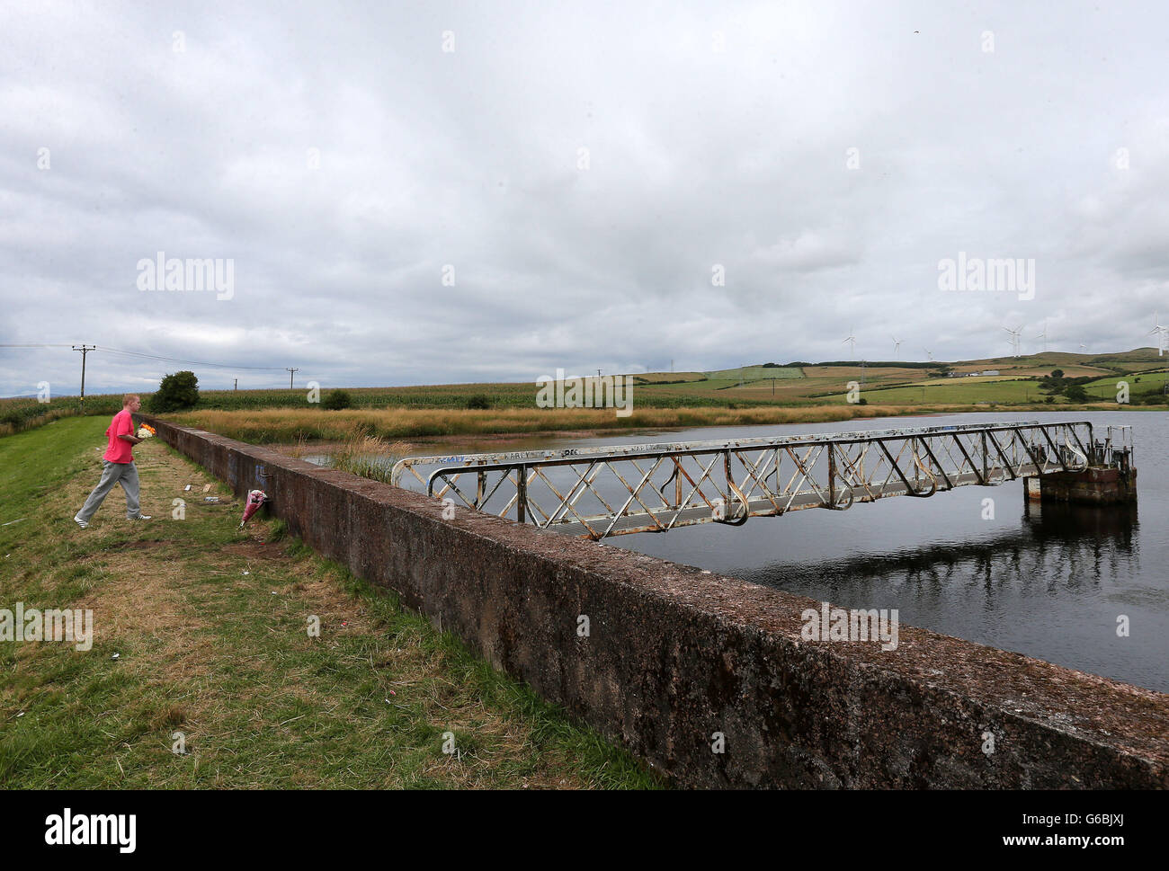 Flowers are left at Mill Glen Reservoir near Ardrossan in North ...