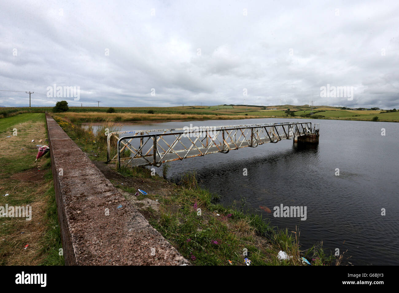 Flowers are left at Mill Glen Reservoir near Ardrossan in North ...