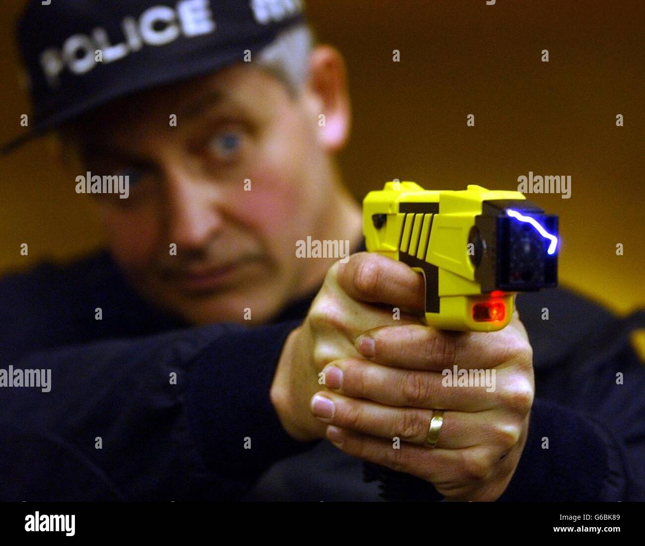The Taser Stun Gun Demonstration Stock Photo - Alamy