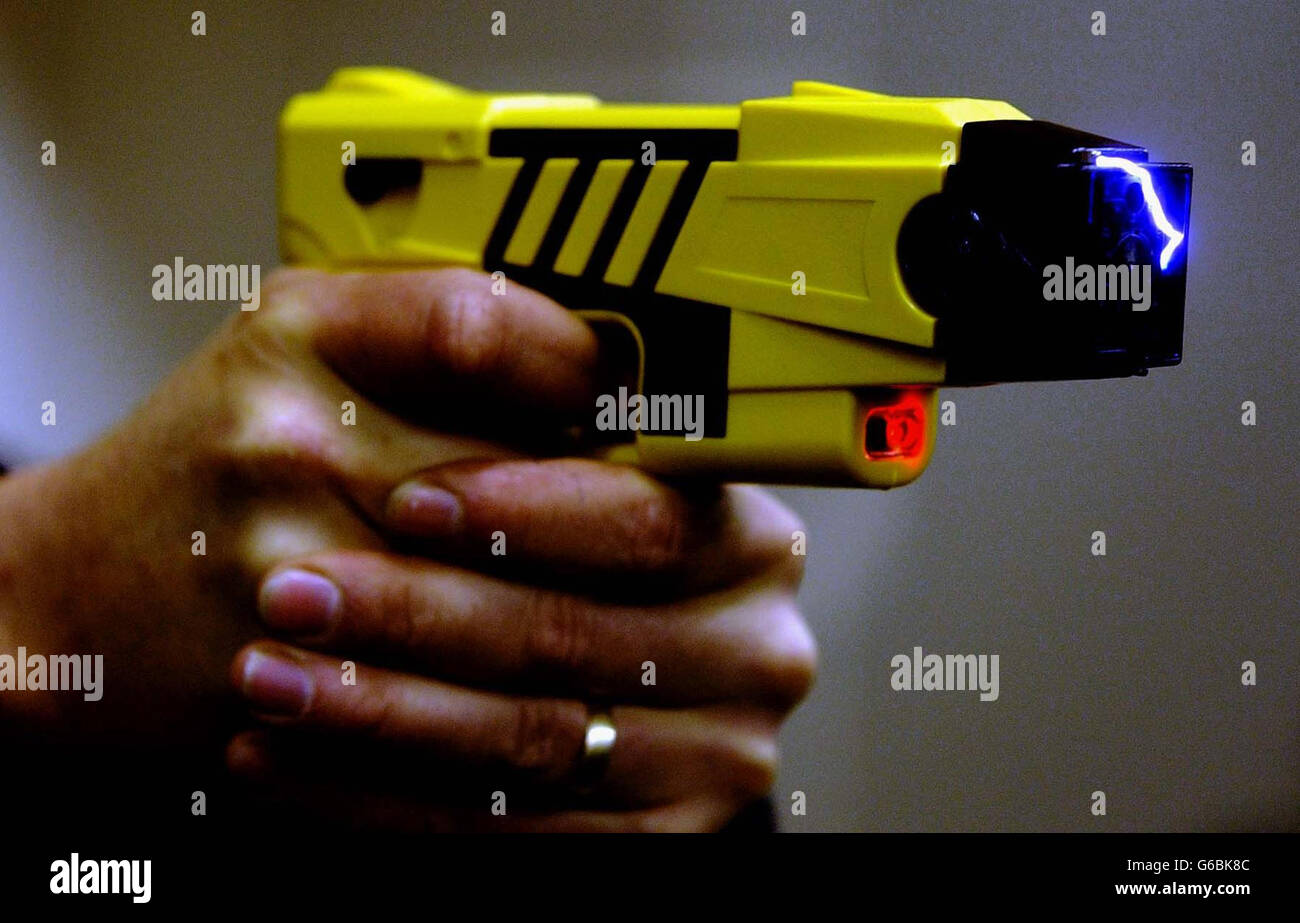 The Taser Stun Gun Demonstration Stock Photo - Alamy