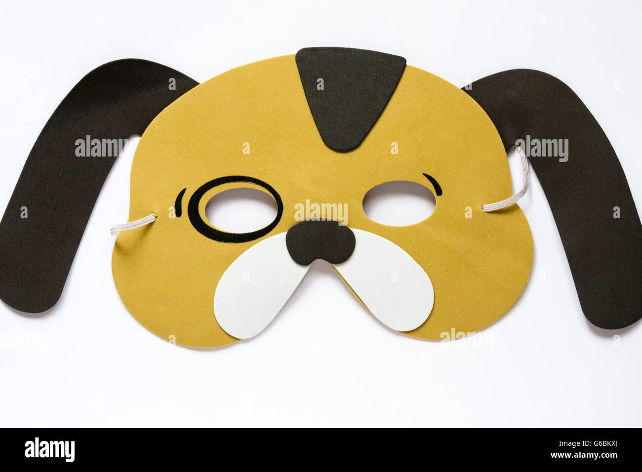 Dog foam mask isolated on white background Stock Photo - Alamy