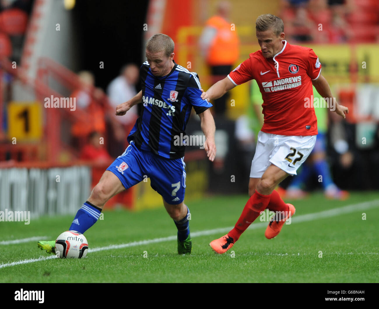 Charlton Athletic's Mark Gower and Middlesborough's Grant Leadbitter ...