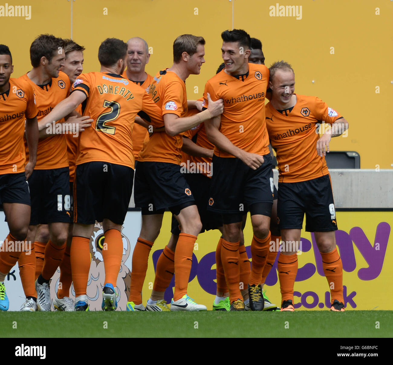 Wolves' Leigh Griffiths celebrates scoring his sides opening goal with ...