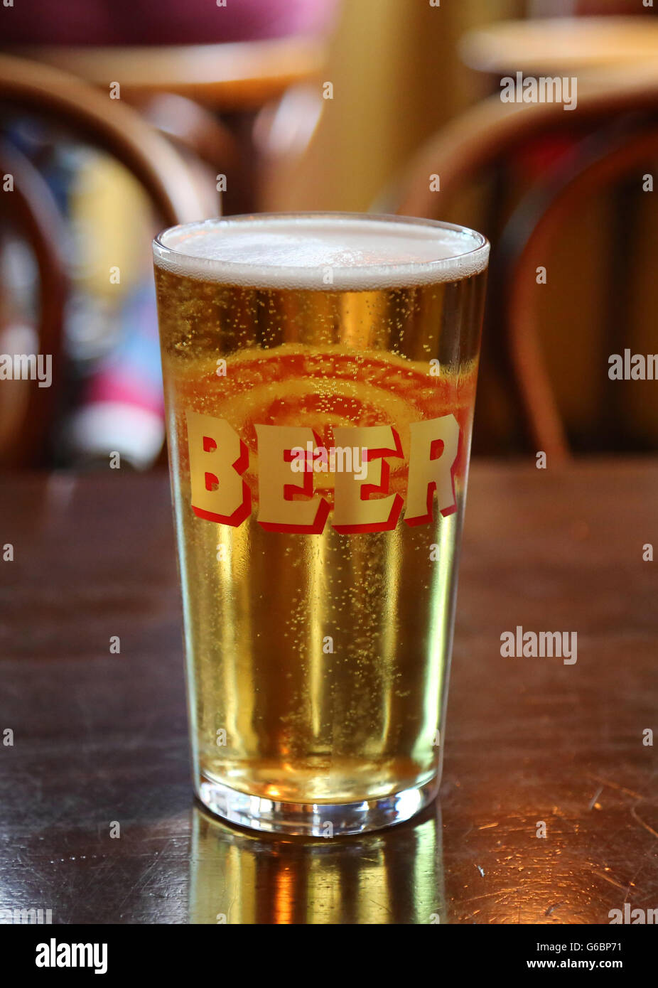 A Pint of Larger Beer Stock Photo - Alamy