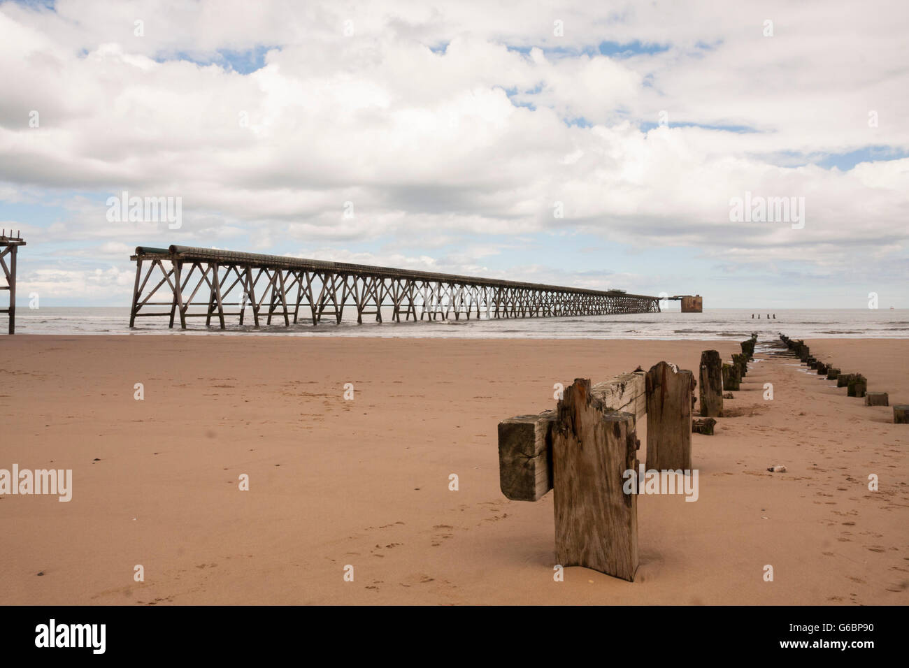 A view of Steetley Pier,Hartlepool on the north east coast of England ...