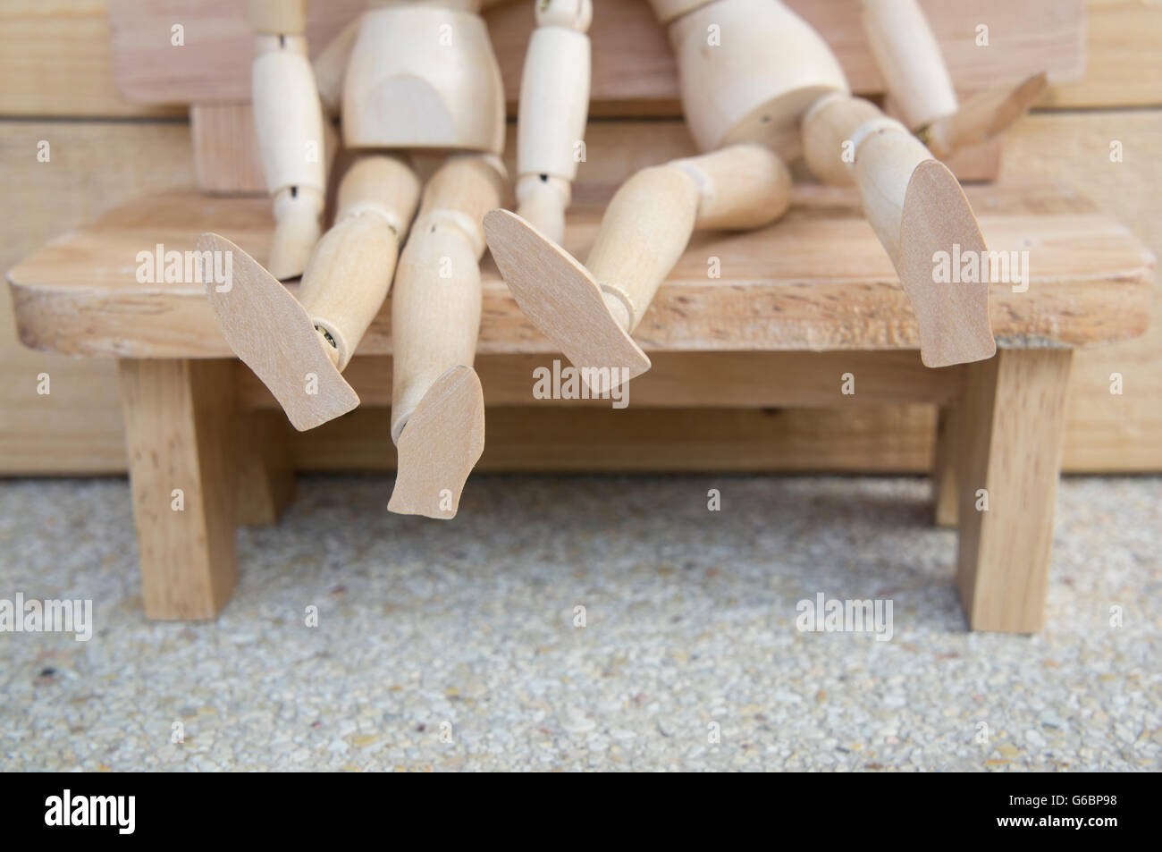 Female feet on wooden bench hi-res stock photography and images - Alamy