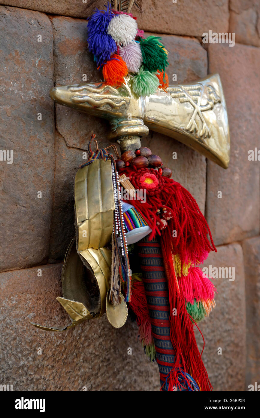 Replica of Inca ceremonial staff, Cusco, Peru Stock Photo - Alamy