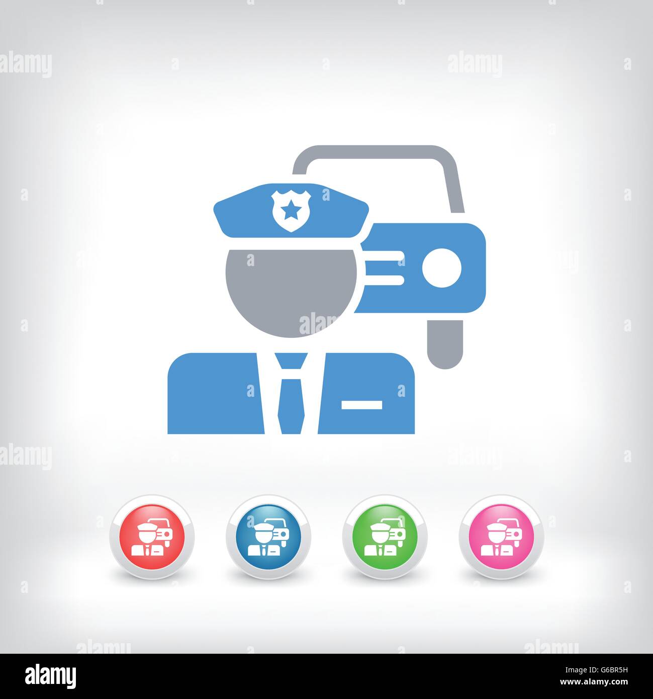 Policeman order icon cartoon hi-res stock photography and images - Alamy