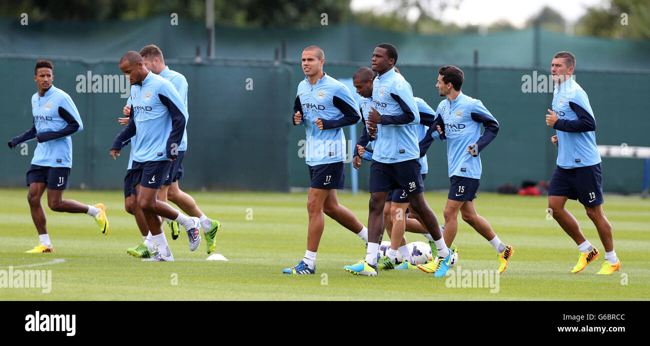 Manchester city during the training session at carrington training ...