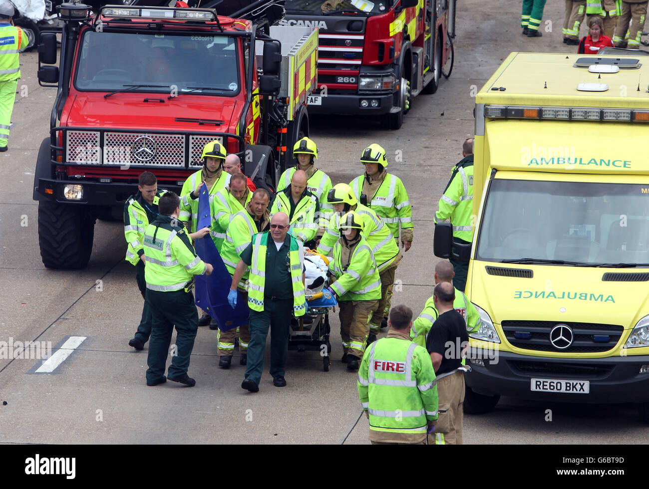 Scene of a road traffic collision on the clockwise section of the M25 ...