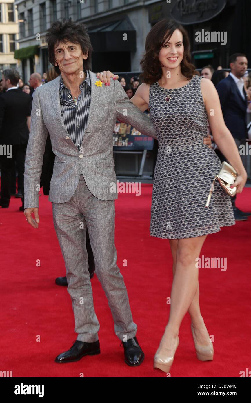 Ronnie Wood and Sally Humphreys arriving for the World Premiere of One ...