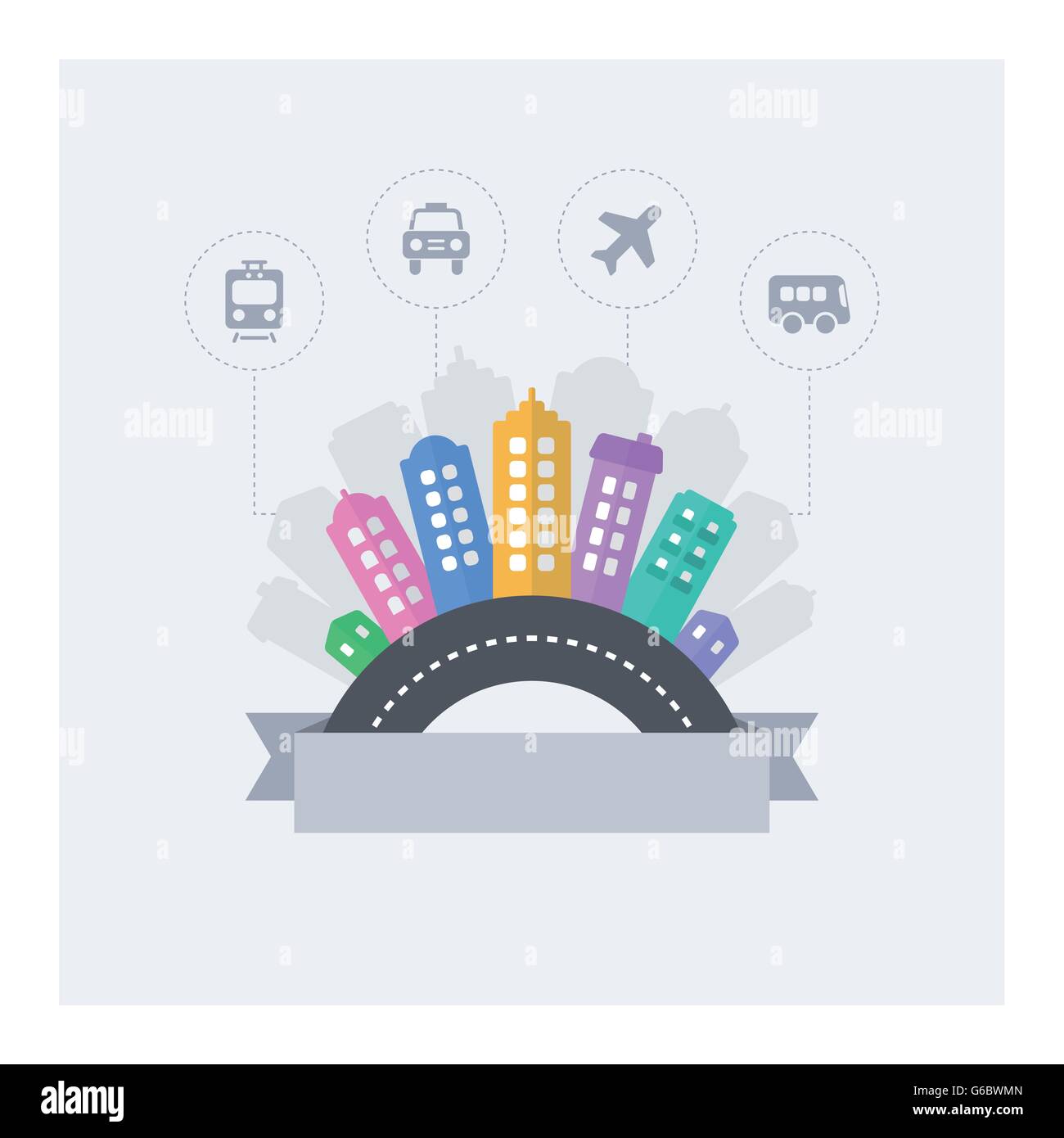 Smart city. Vector design of modern smart cityscape with text area and ...