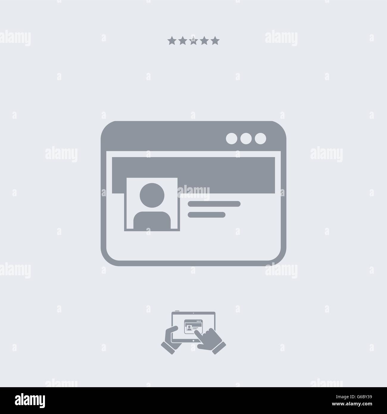 Profile window icon, profile window vector, profile window symbol ...