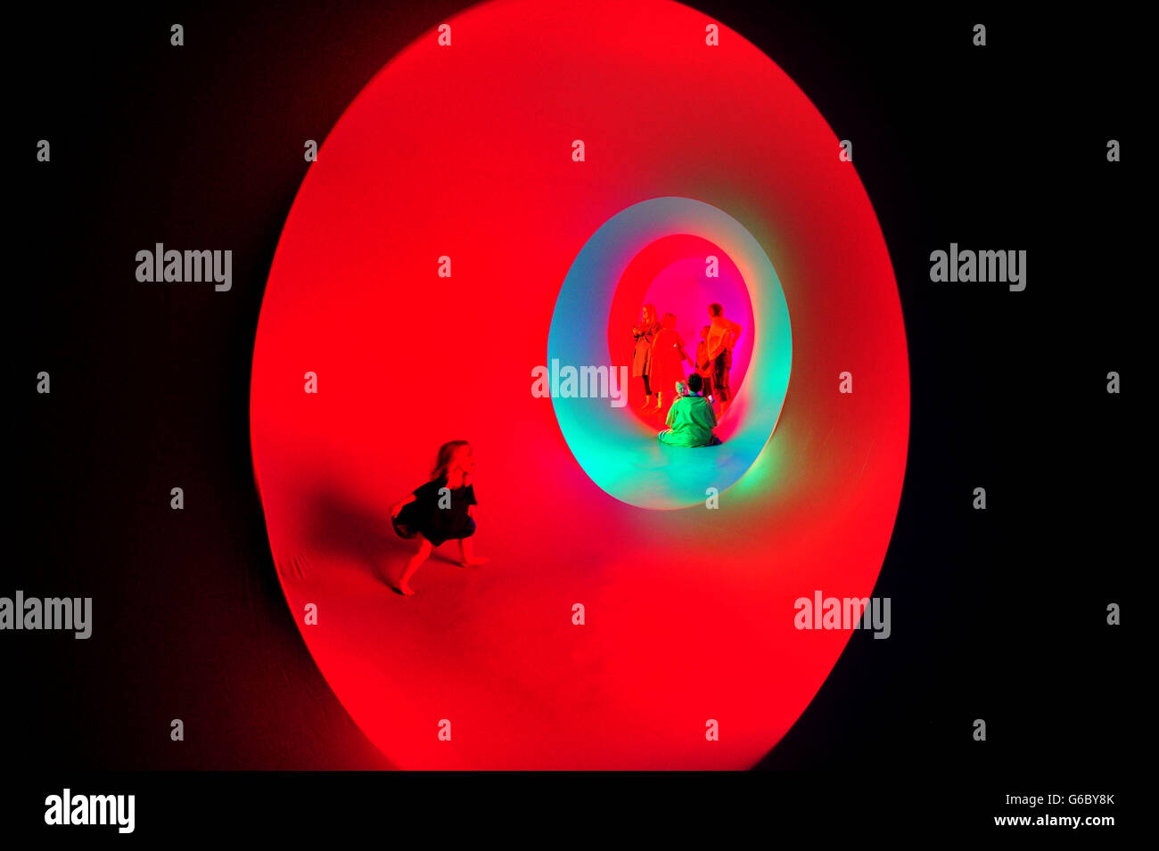 Colourscape Music Festival. People explore the Colourscape installation ...