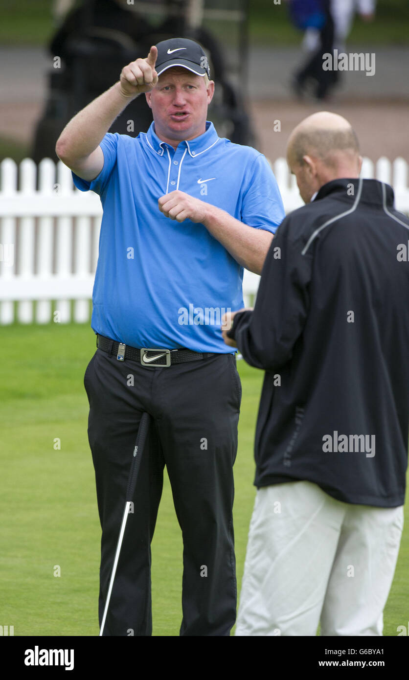 Richard Finch on the practice putting green during day two of the 2013 ...