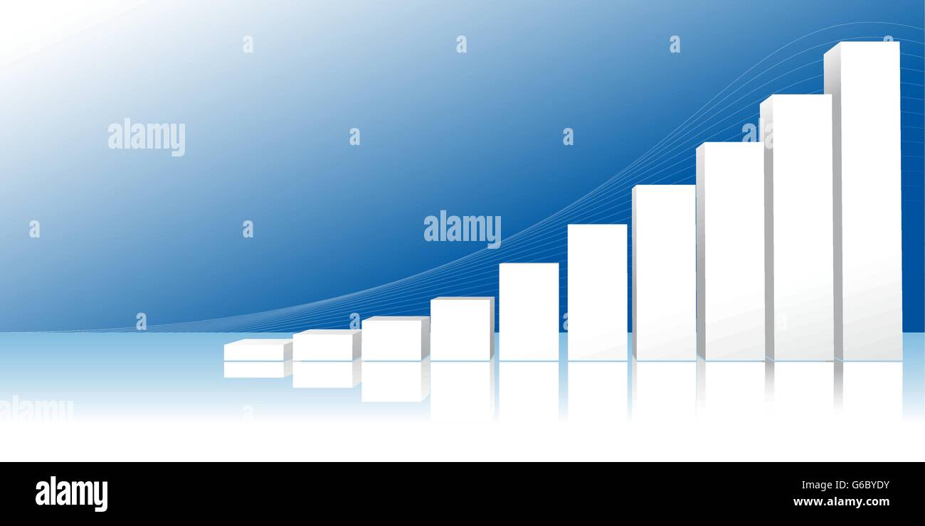 Vector illustration of statistical graph with increasing Stock Vector ...