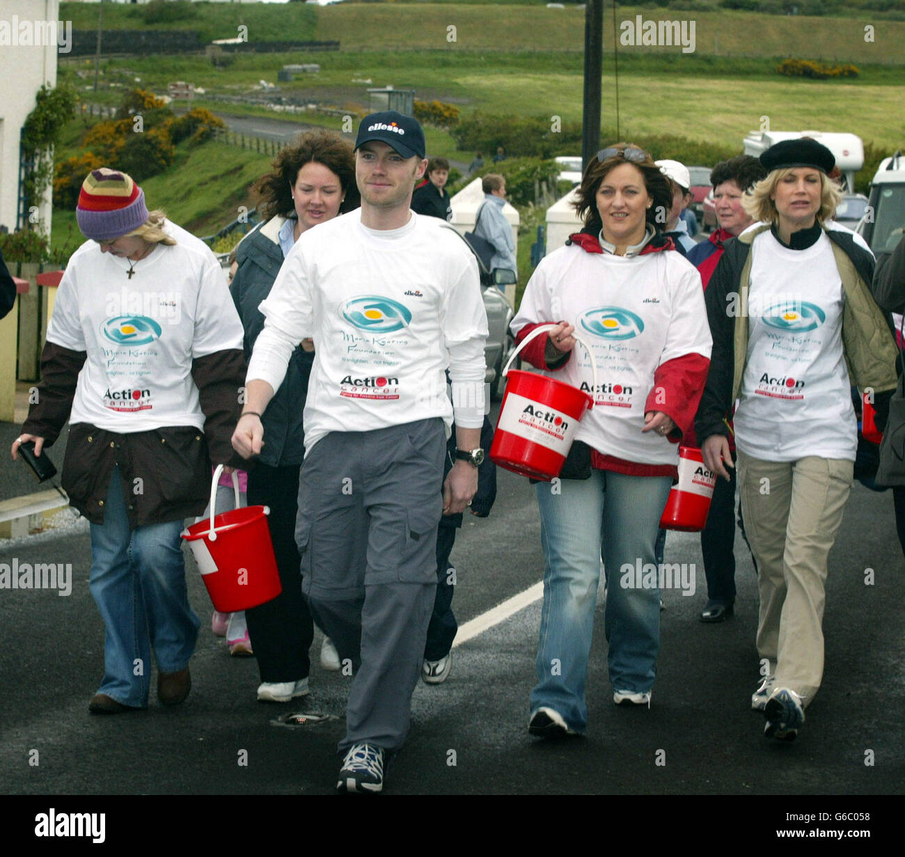 Singer Ronan Keating at the start of his walk of Ireland. Starting at ...