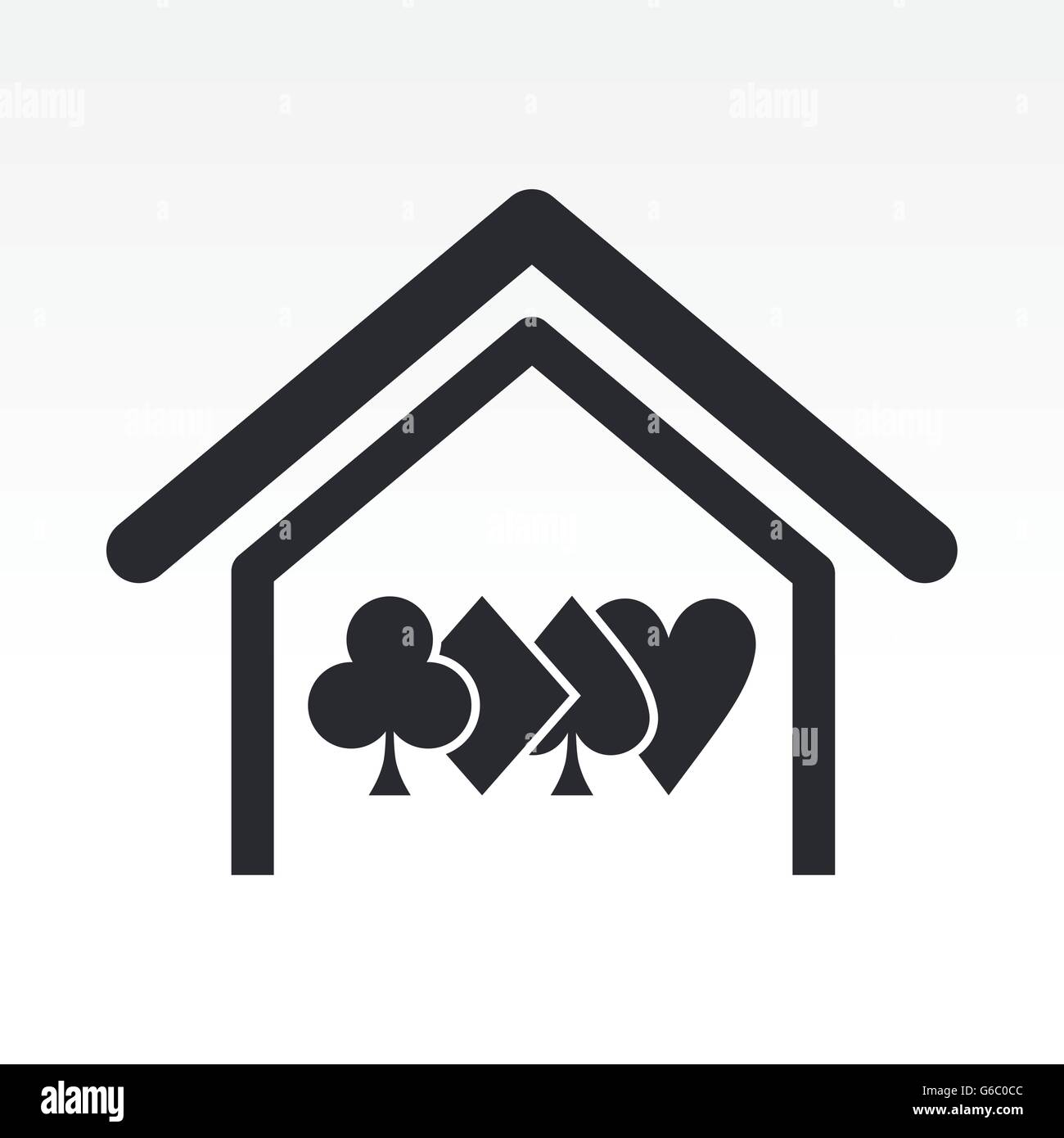 Vector illustration of poker house concept icon Stock Vector Image ...