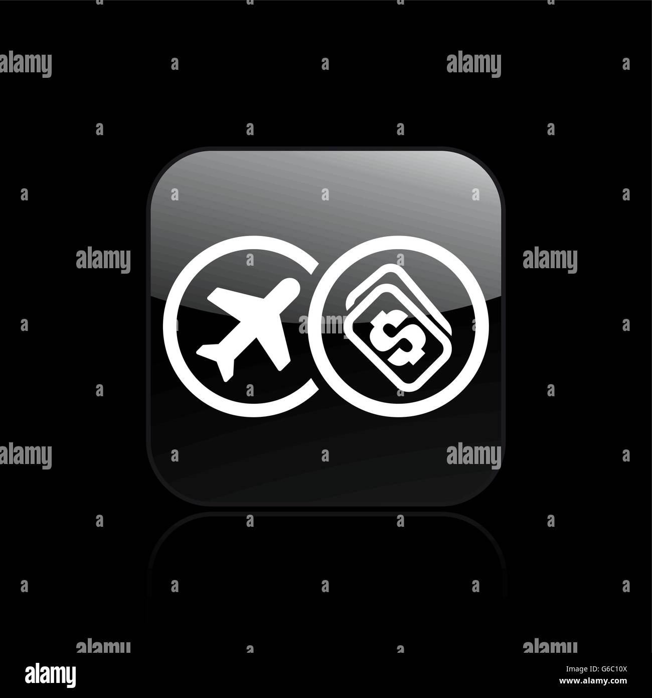 Vector illustration of airplane ticket cost single isolated icon Stock ...