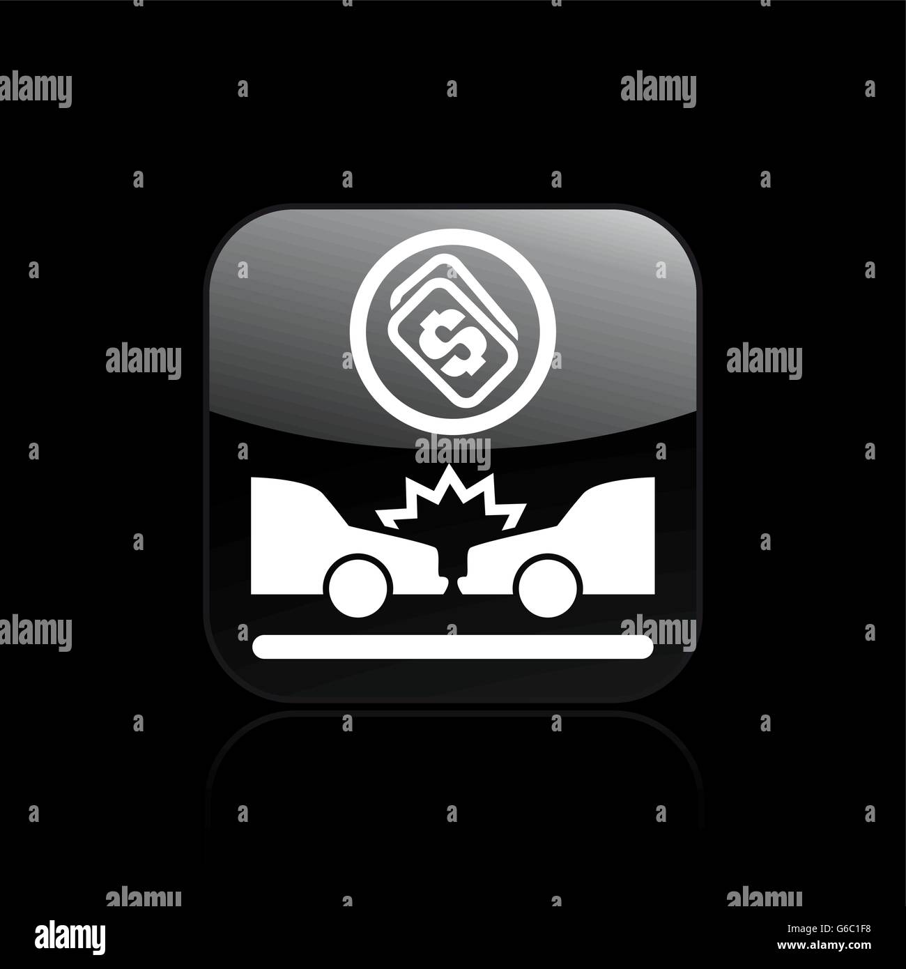 Vector illustration of single isolated car crash icon Stock Vector ...