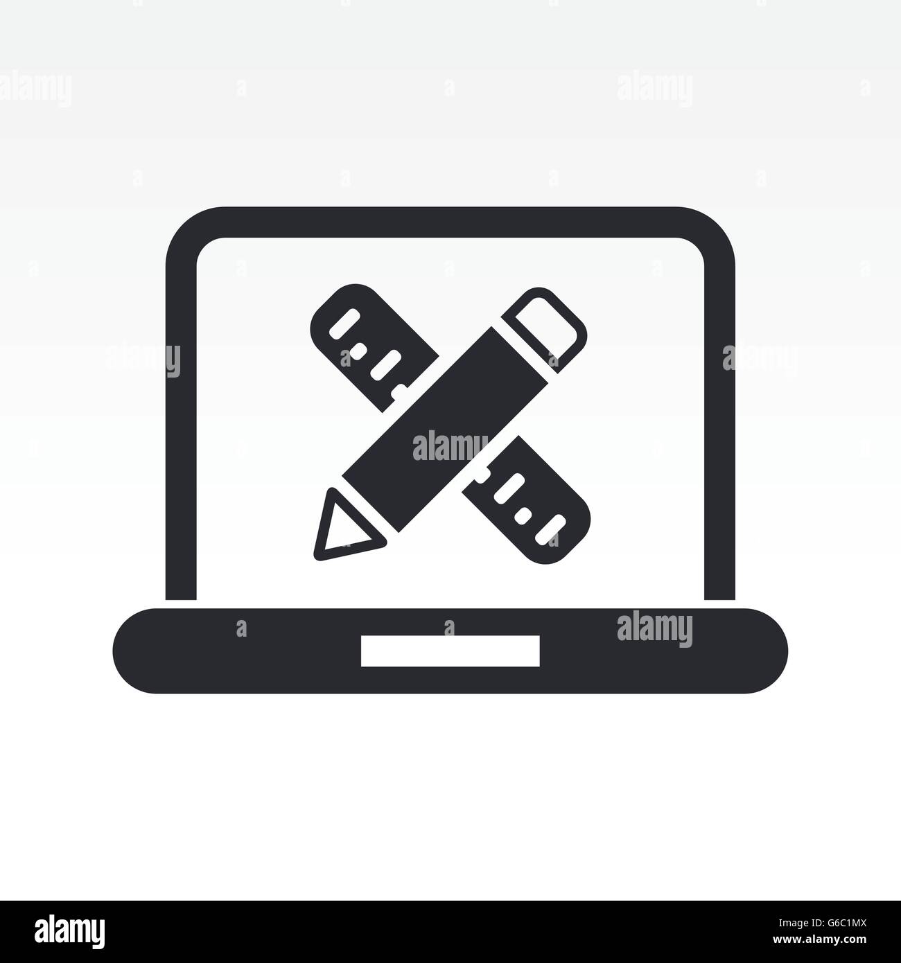 Vector illustration of single isolated computer design icon Stock ...
