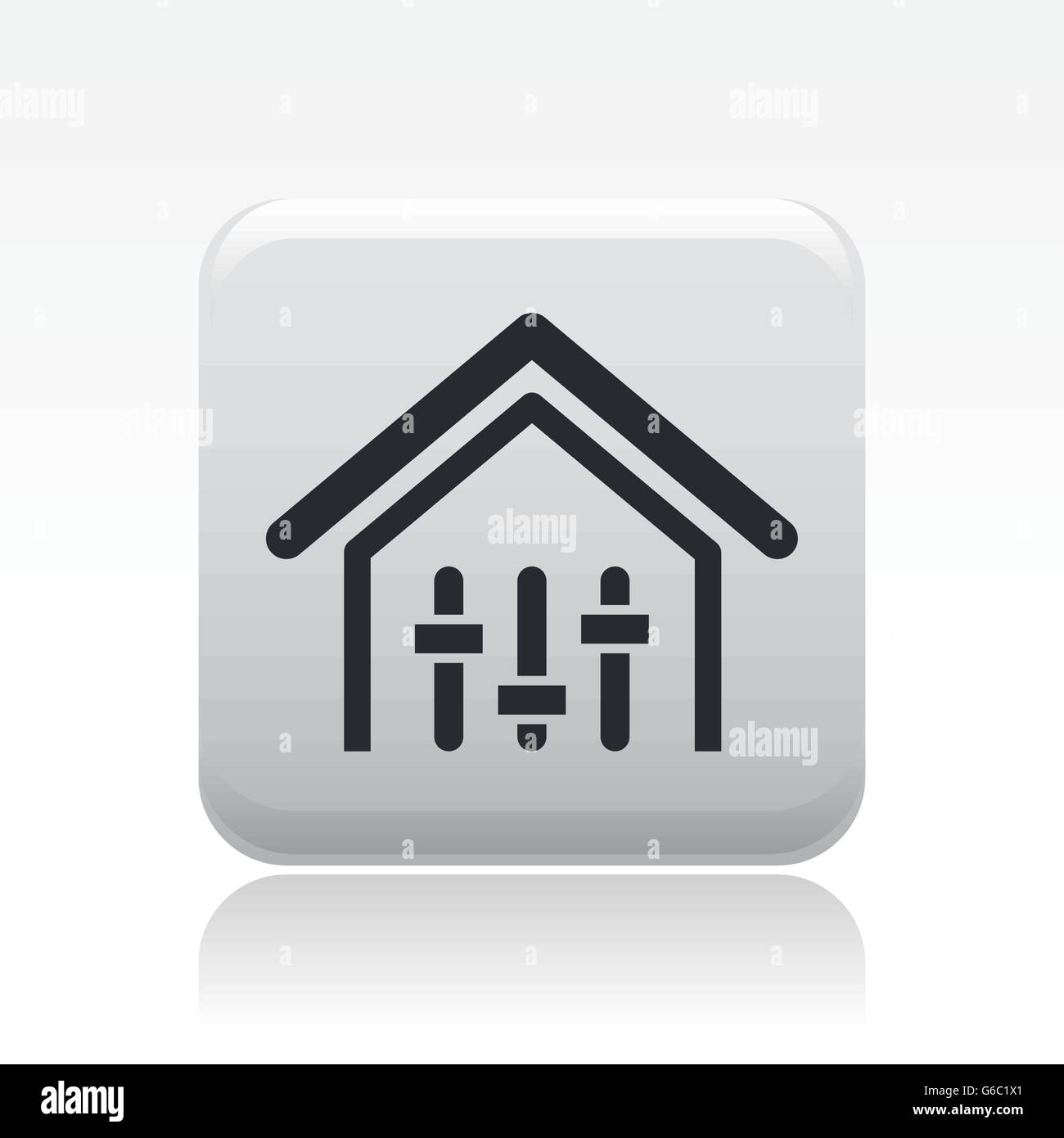 Vector illustration of single isolated house levels control icon Stock ...