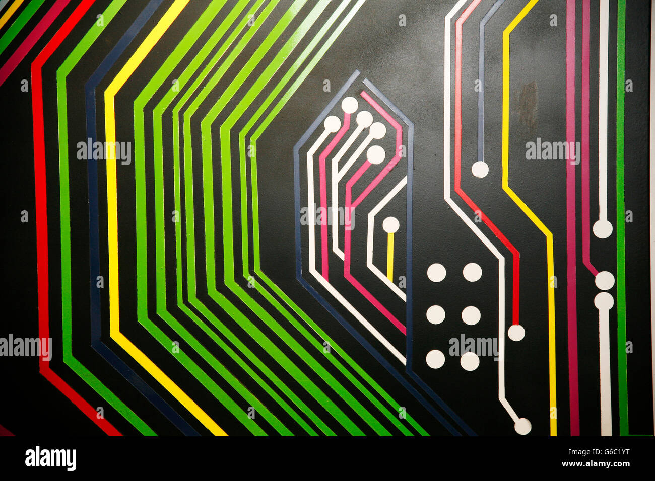 Colored stylized microchip circuits as a background Stock Photo - Alamy