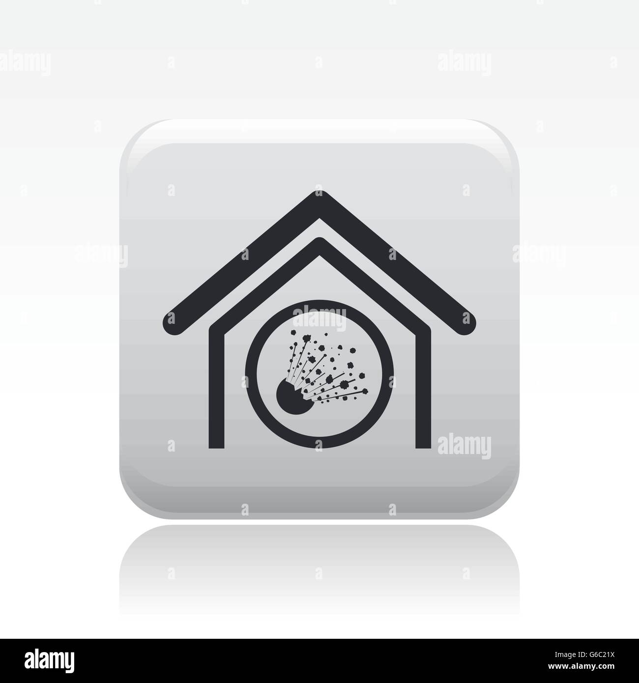 Vector illustration of single isolated explosive house icon Stock ...