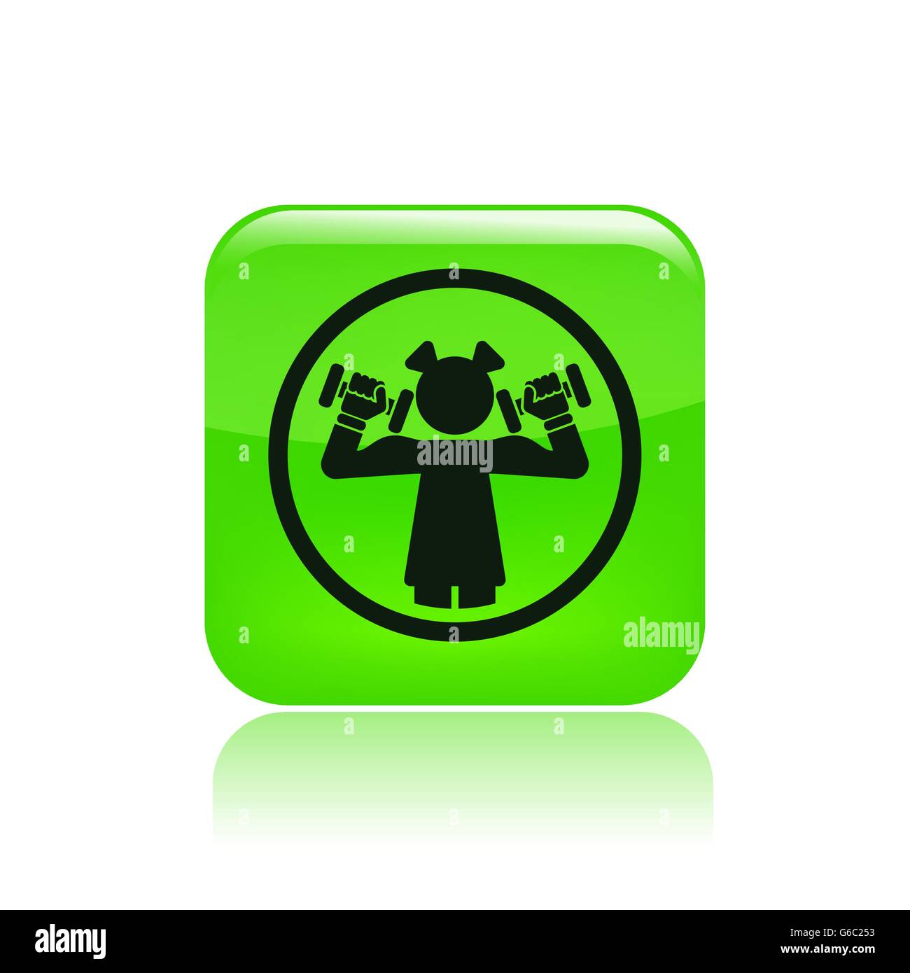 Vector illustration of single isolated gym girl icon Stock Vector Image ...