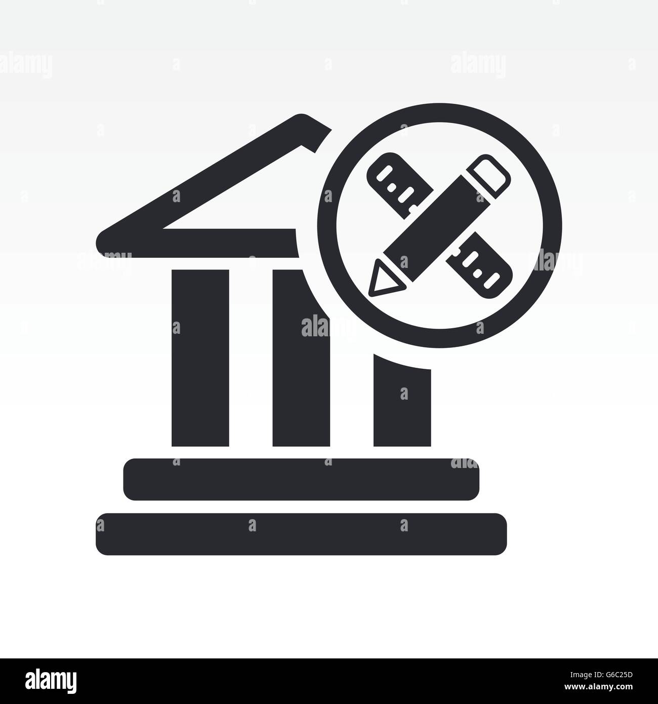 Vector illustration of single isolated historical design icon Stock ...