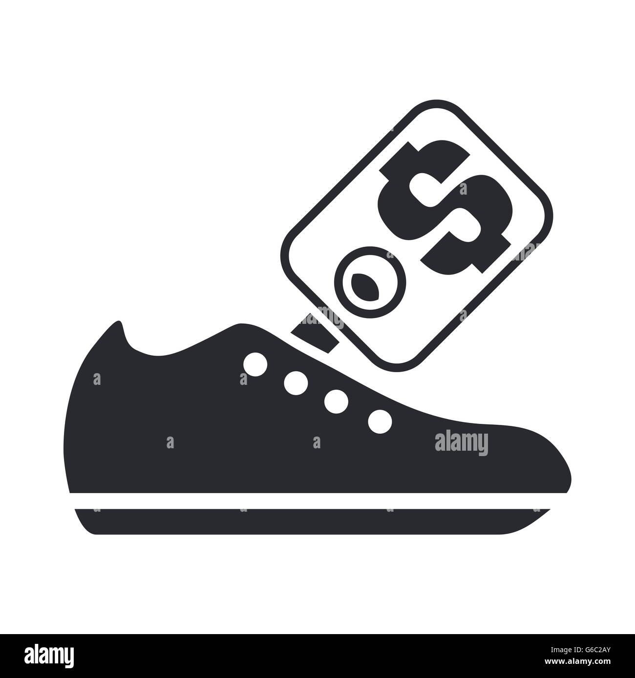 Vector illustration of single isolated shoe price icon Stock Vector ...