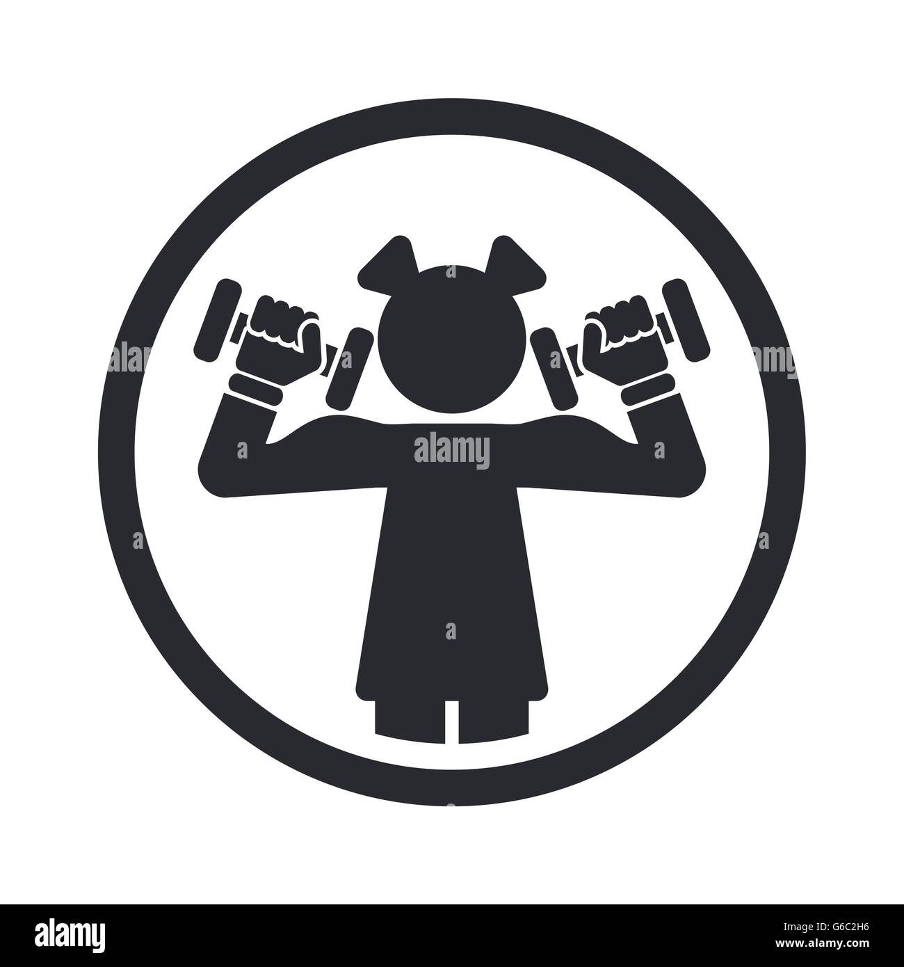 Vector illustration of single isolated girl gym icon Stock Vector Image ...