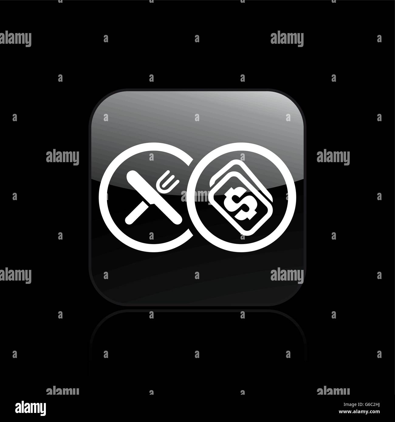 Vector illustration of single isolated restaurant cost icon Stock ...