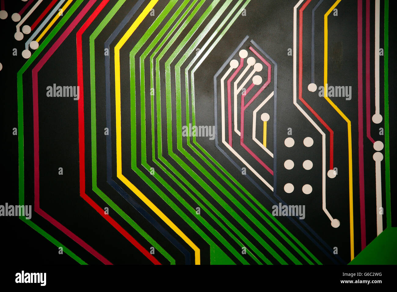 Colored stylized microchip circuits as a background Stock Photo - Alamy